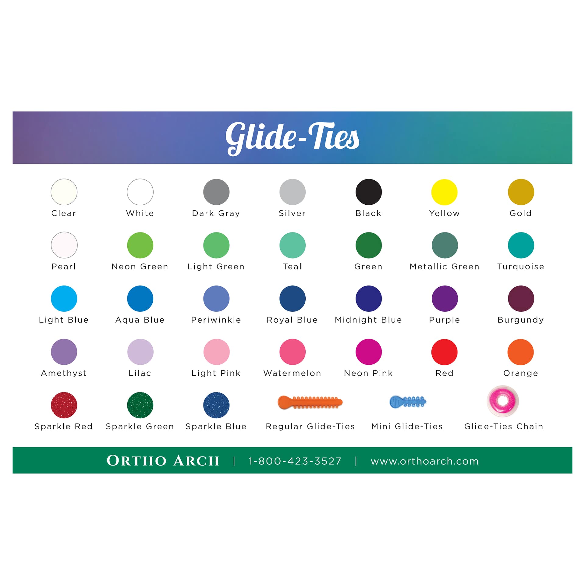 Glide-Ties Color Chart – Ortho Arch